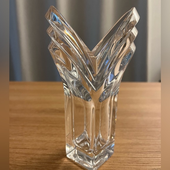 Accents | Vintage Mikasa Crystal Deco V Shaped Flower Vase | Poshmark